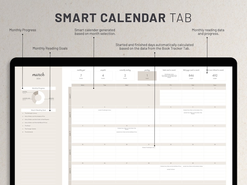 Google Sheets Book Tracker Spreadsheets, Neutral Colors Reading Log ...