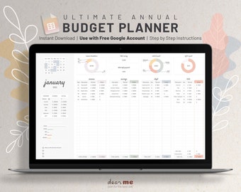 Annual Budget Spreadsheet. Google Sheets Budget Template. Monthly ...