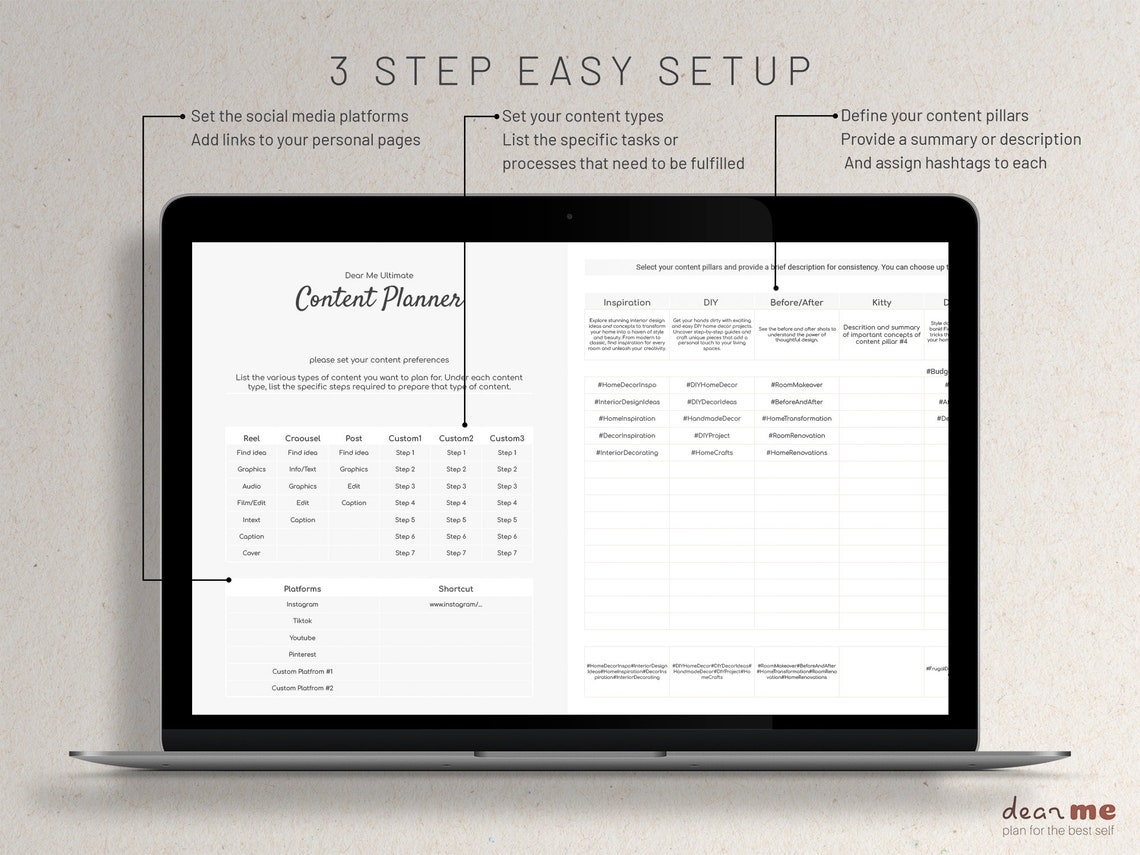 Social Media Content Calendar & Planner Template, Yearly Google Sheet ...