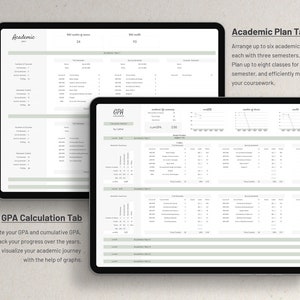 Google Sheets Academic Digital Planner, Student Spreadsheets ...