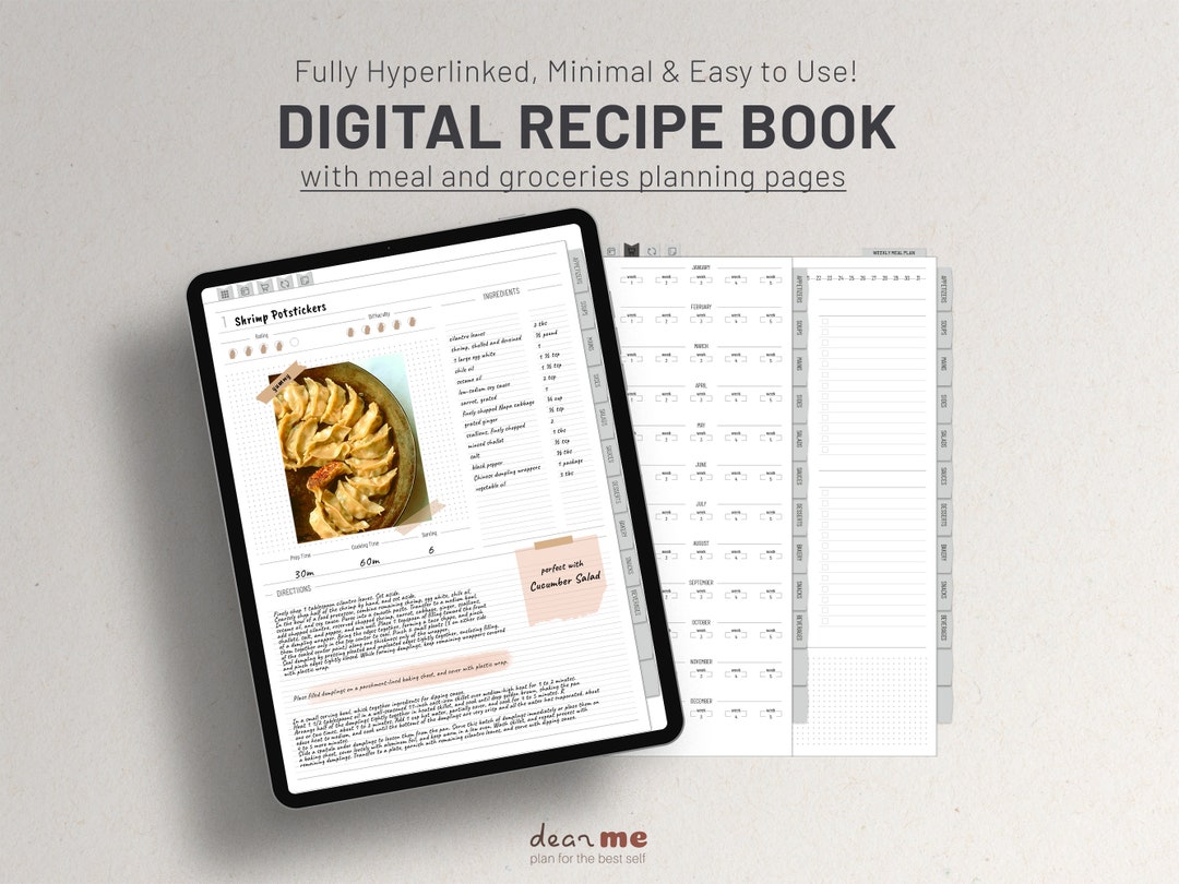 Digital Recipe Book and Meal Planner for Goodnotes and Notability ...