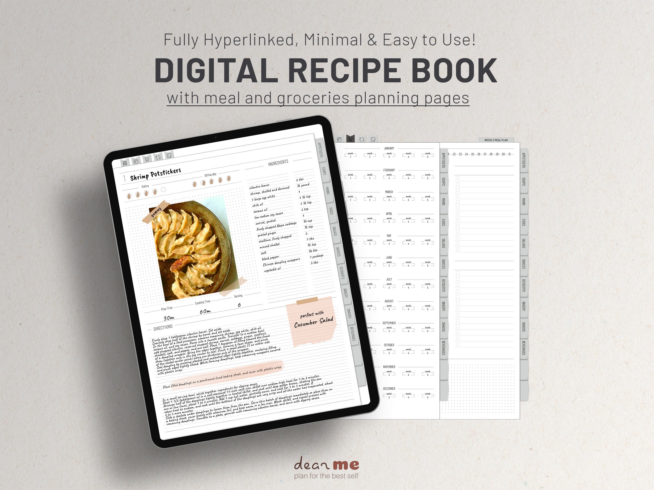 Digital Recipe Book and Meal Planner for Goodnotes and Notability ...
