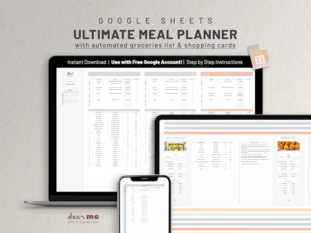 Ultimate Meal Planner and Groceries List Generator With Calories and ...