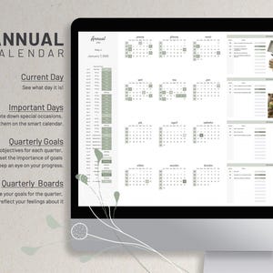 Google Sheets Digital Life Planner, Digital Annual Calendar Spreadsheet ...