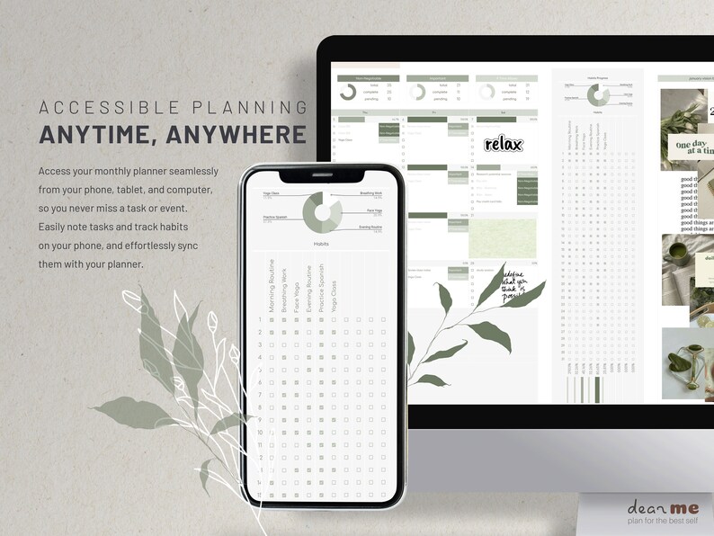 Google Sheets Monthly Calendar and Planner, Digital Planner Spreadsheet ...