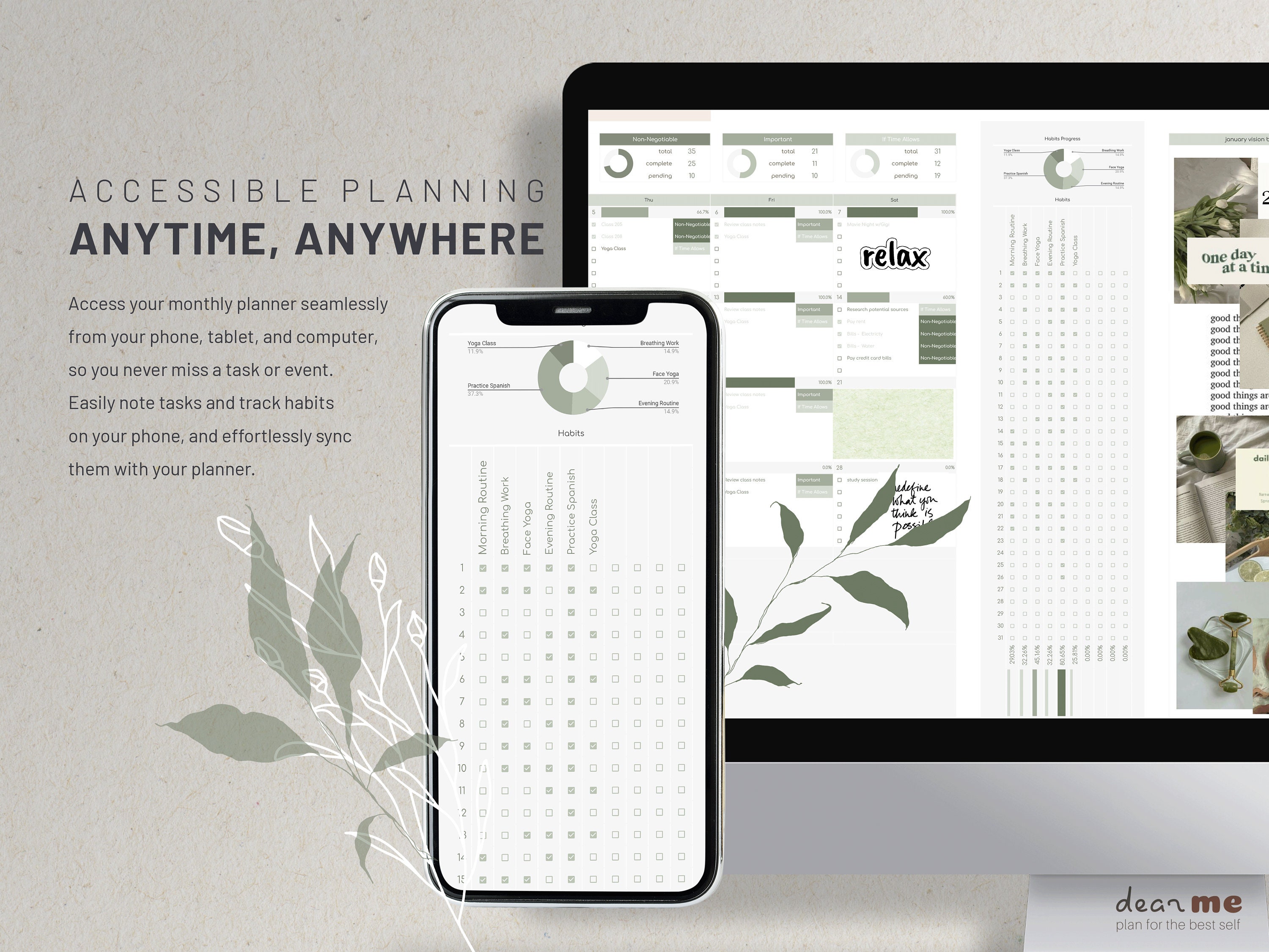 Google Sheets Monthly Calendar and Planner, Digital Planner Spreadsheet ...