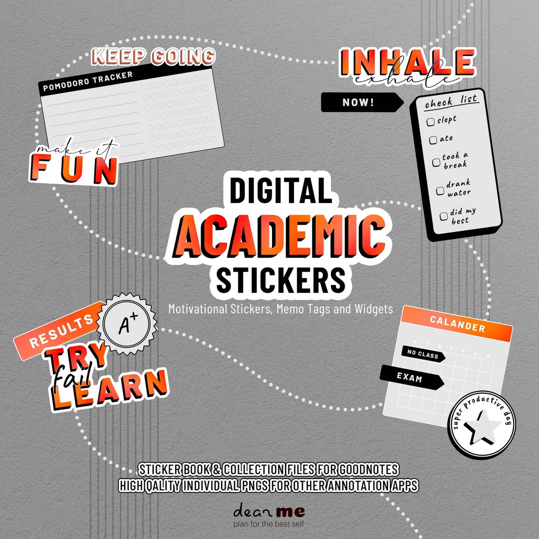 Make It Fun Academic Digital Sticker Set With Goodnotes Sticker Book ...
