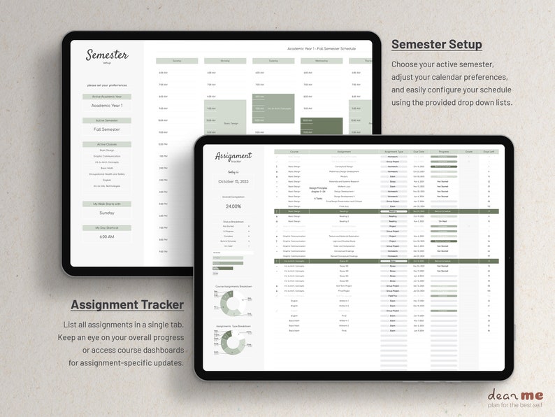 Google Sheets Academic Digital Planner, Student Spreadsheets ...