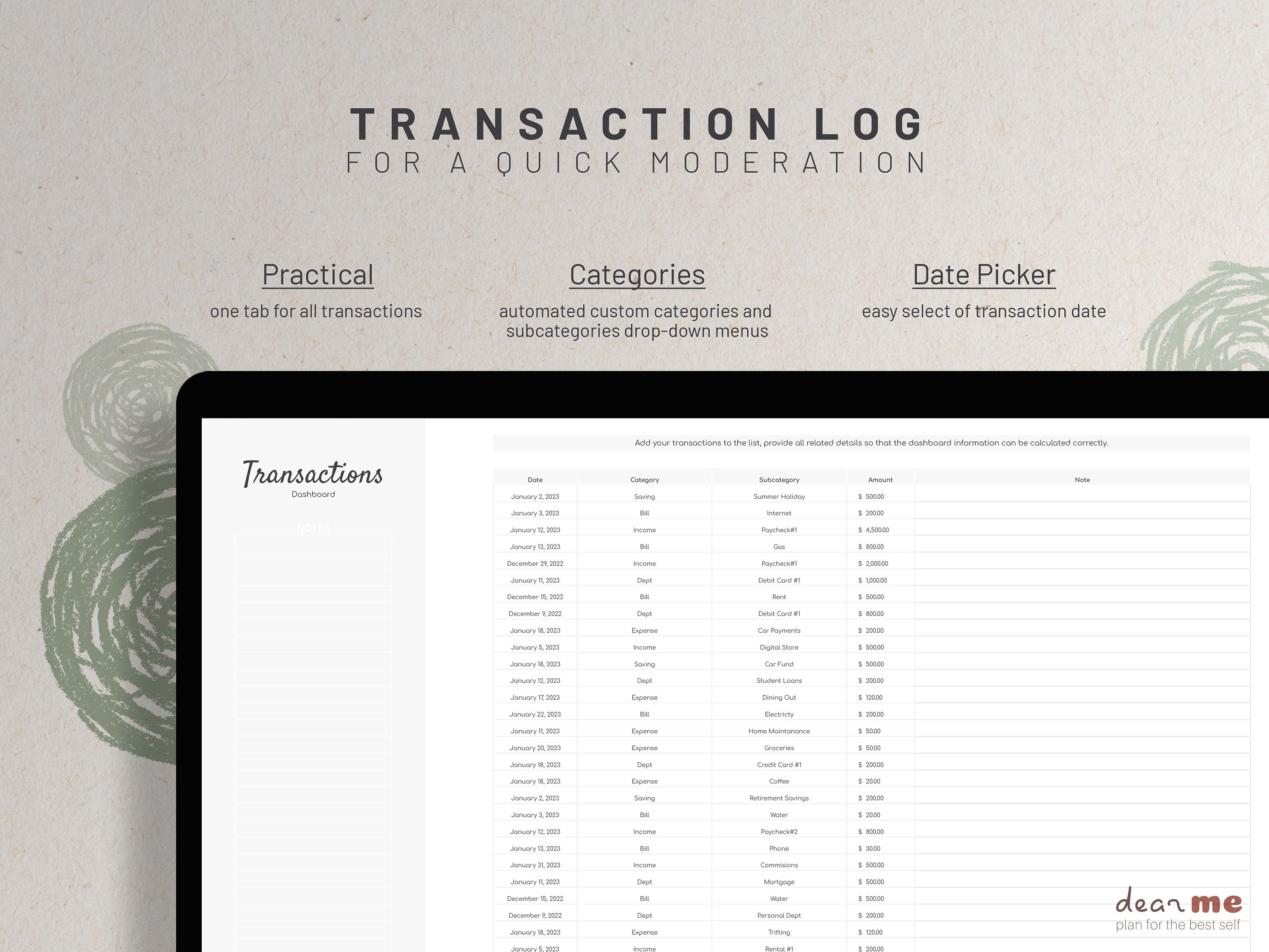 Beginners Simple Monthly Google Sheets Finance Planner, Mint Color ...
