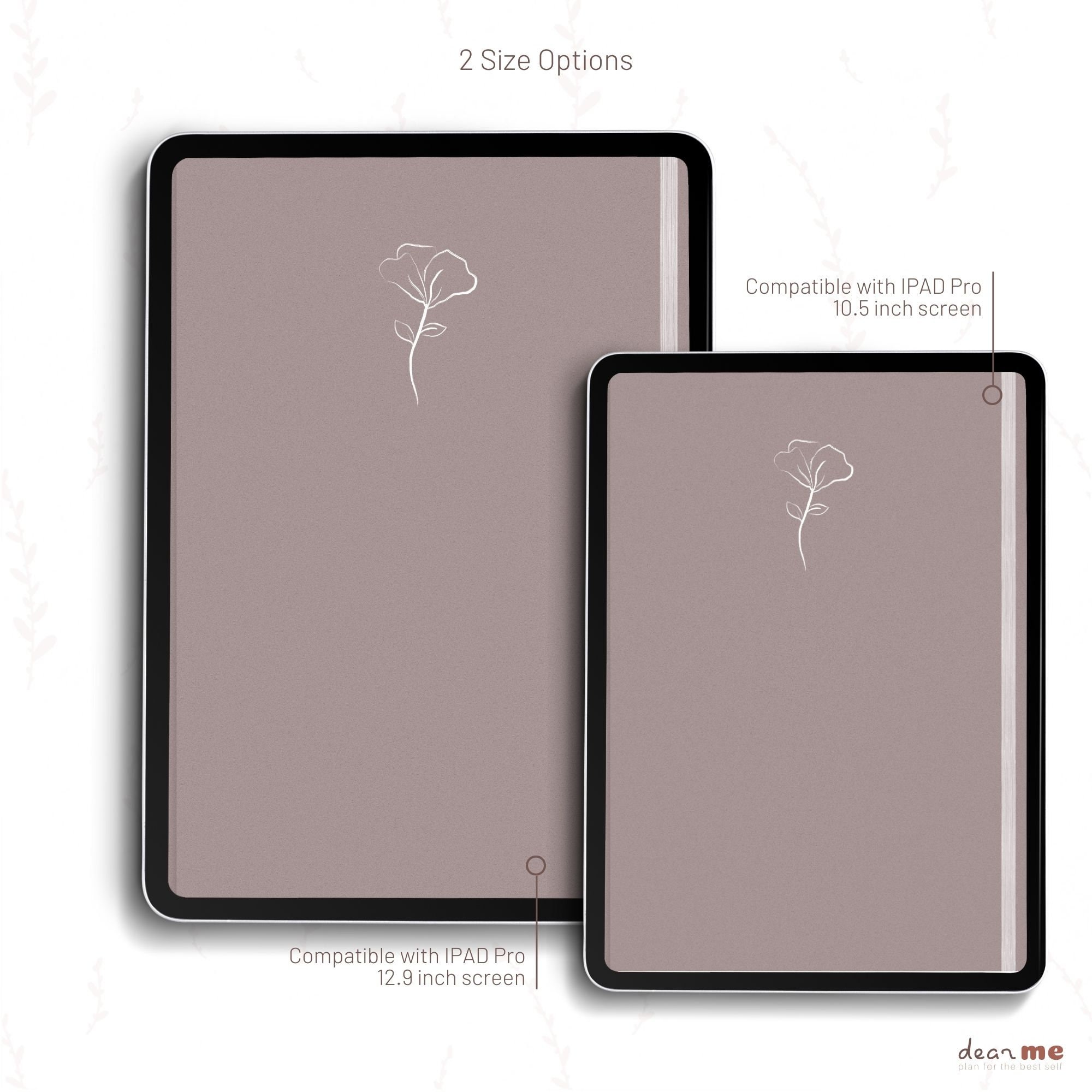 Minimal Floral Digital Portrait Planner Covers Digital Notebook Covers ...