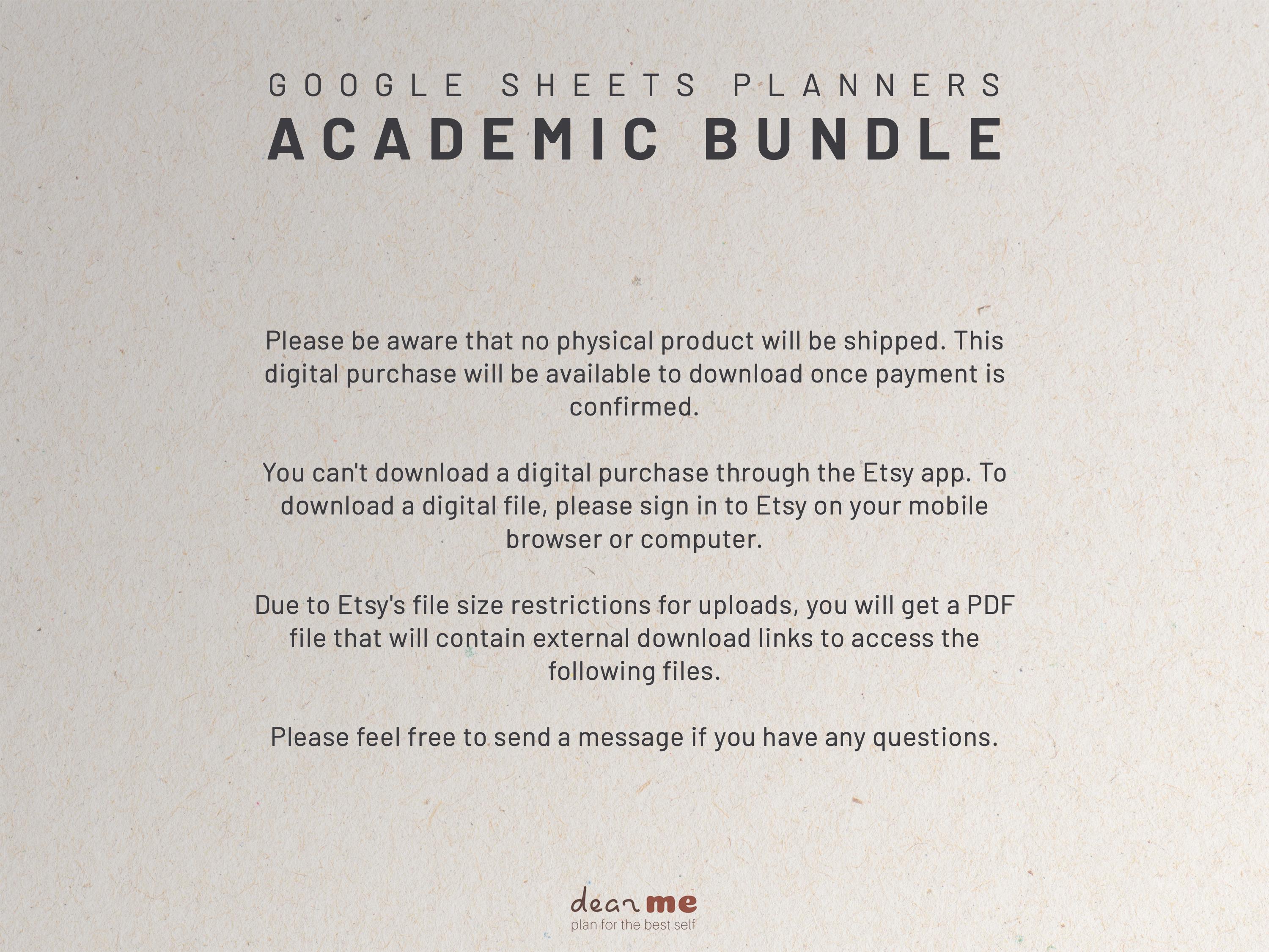 Academic Bundle Google Sheets Planners, Ultimate Academic Planner ...