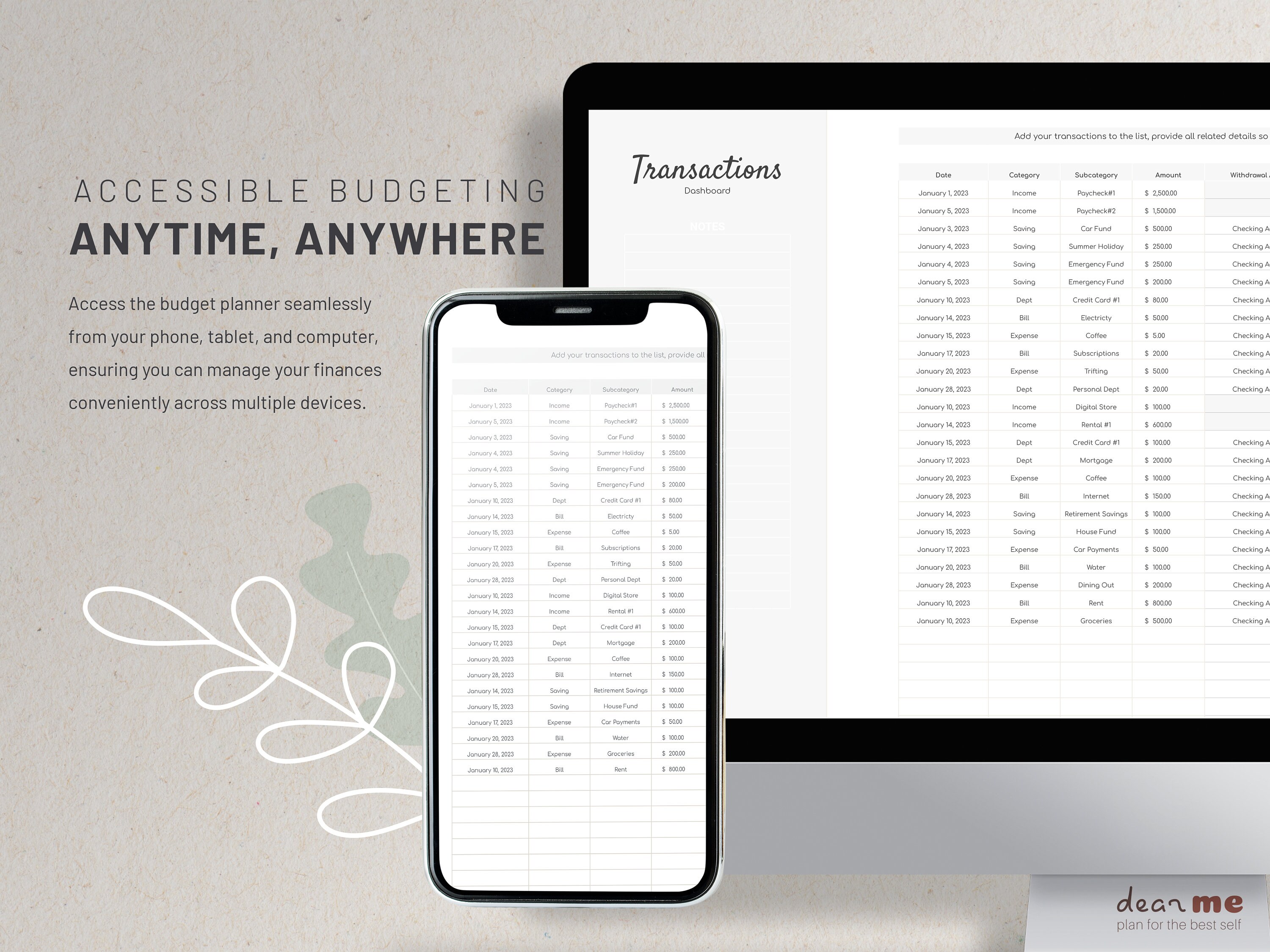 Pastel Colors Annual Google Sheets Finance Planner, Expense Tracker ...
