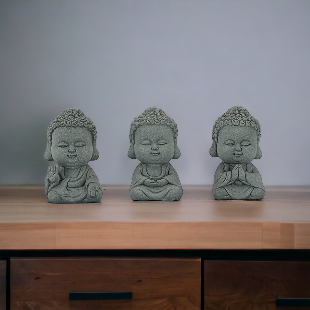 Stone Meditating Thai Monk Statue Home Decoration Zen Garden ...