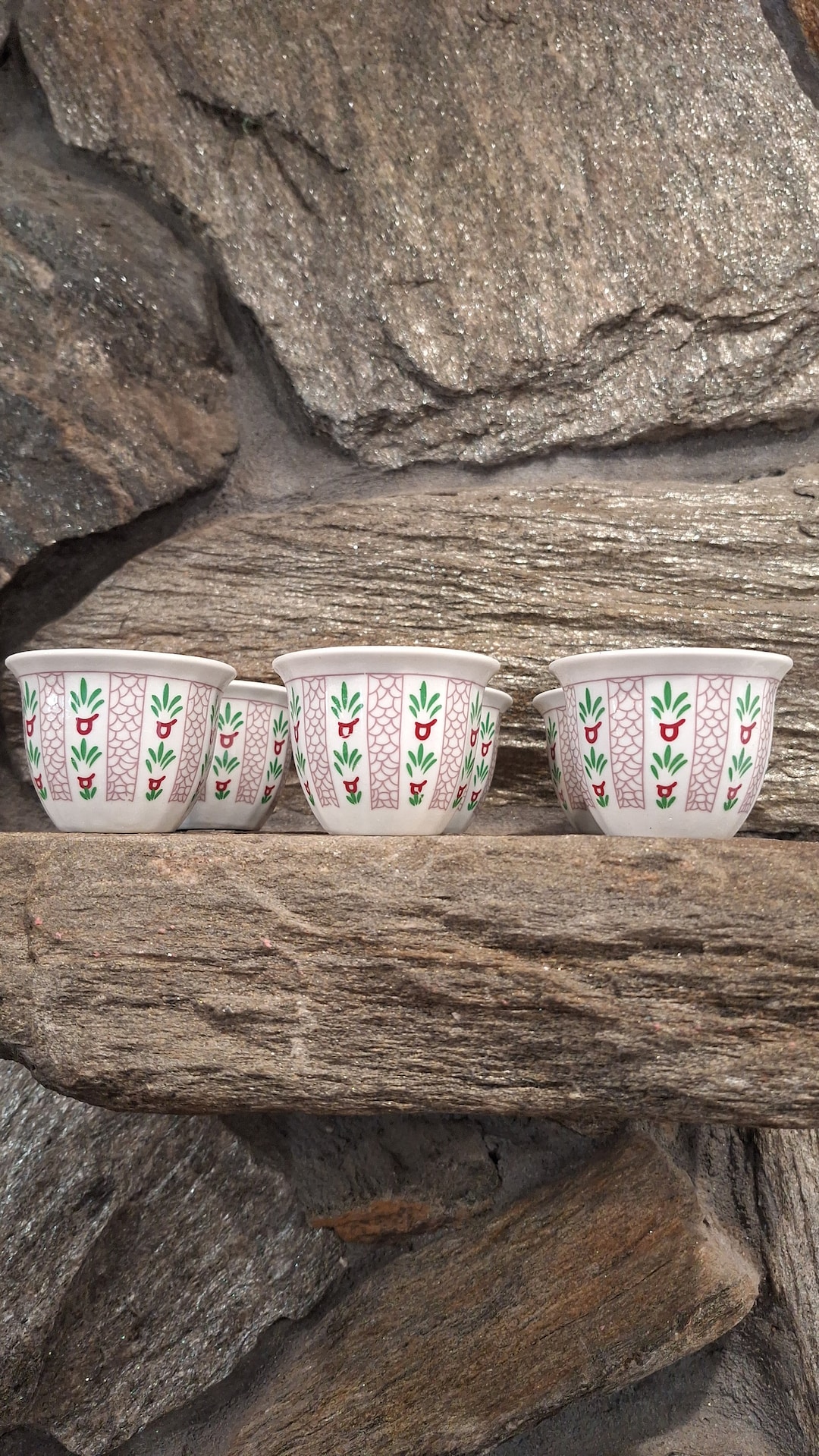 Traditional Chaffé Large Arabic Coffee Cups Turkish Coffee Set of 6 ...