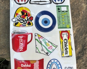 Lebanese Sticker Sheet 11 Stickers - Etsy