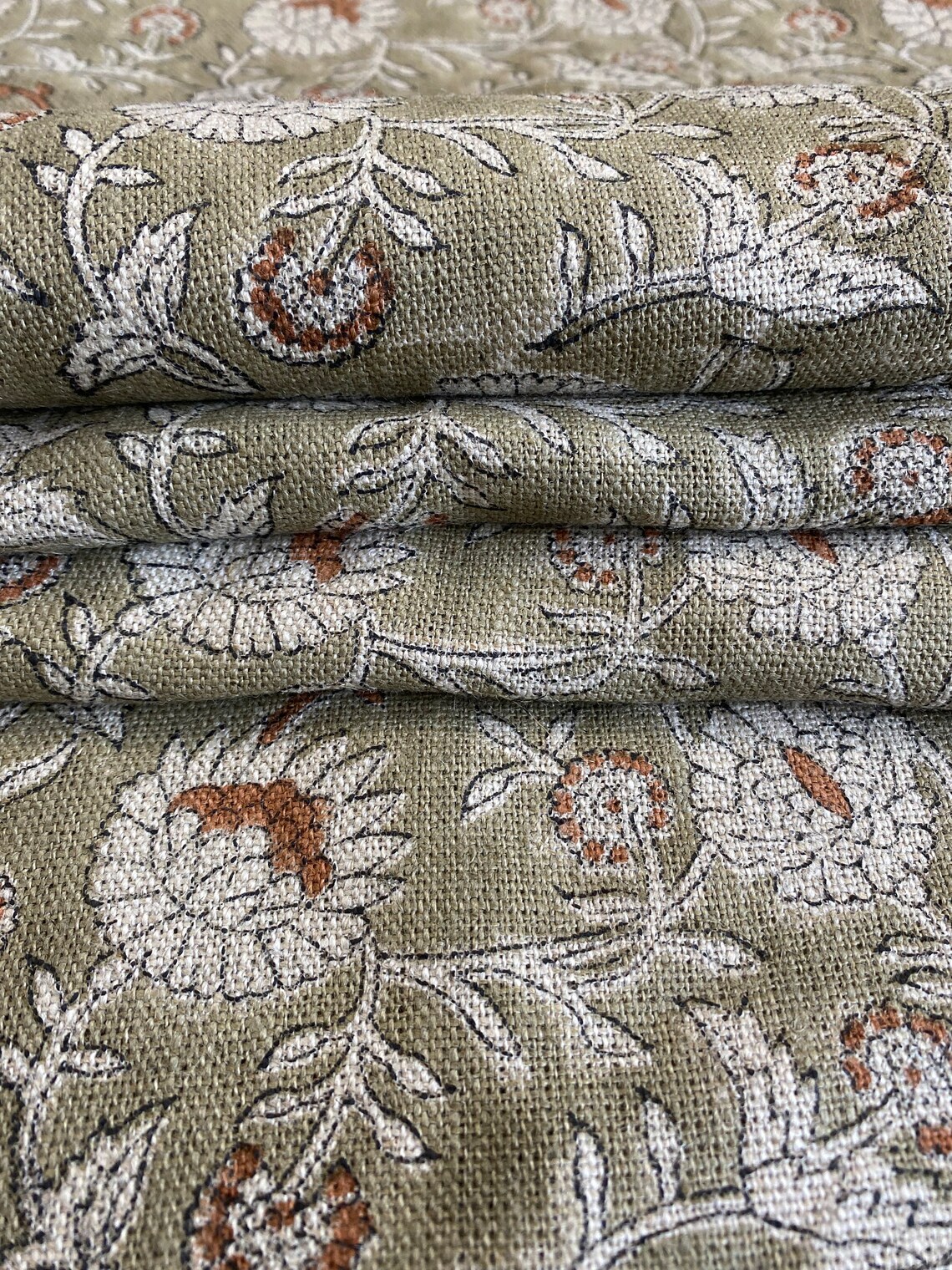 Linen Fabric Block Print Fabric in Summers Soft Linen Fabric - Best for ...
