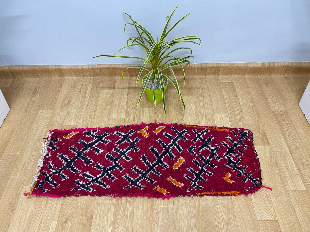 Moroccan Rug Colorful Vintage Runner Rug Handmade Rug Wool Rug 1x4 Ft ...