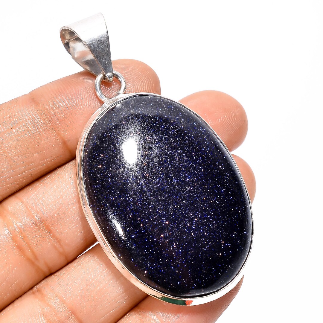 Blue Sandstone Pendant Sandstone Necklace Sandstone Jewelry Gemstone ...