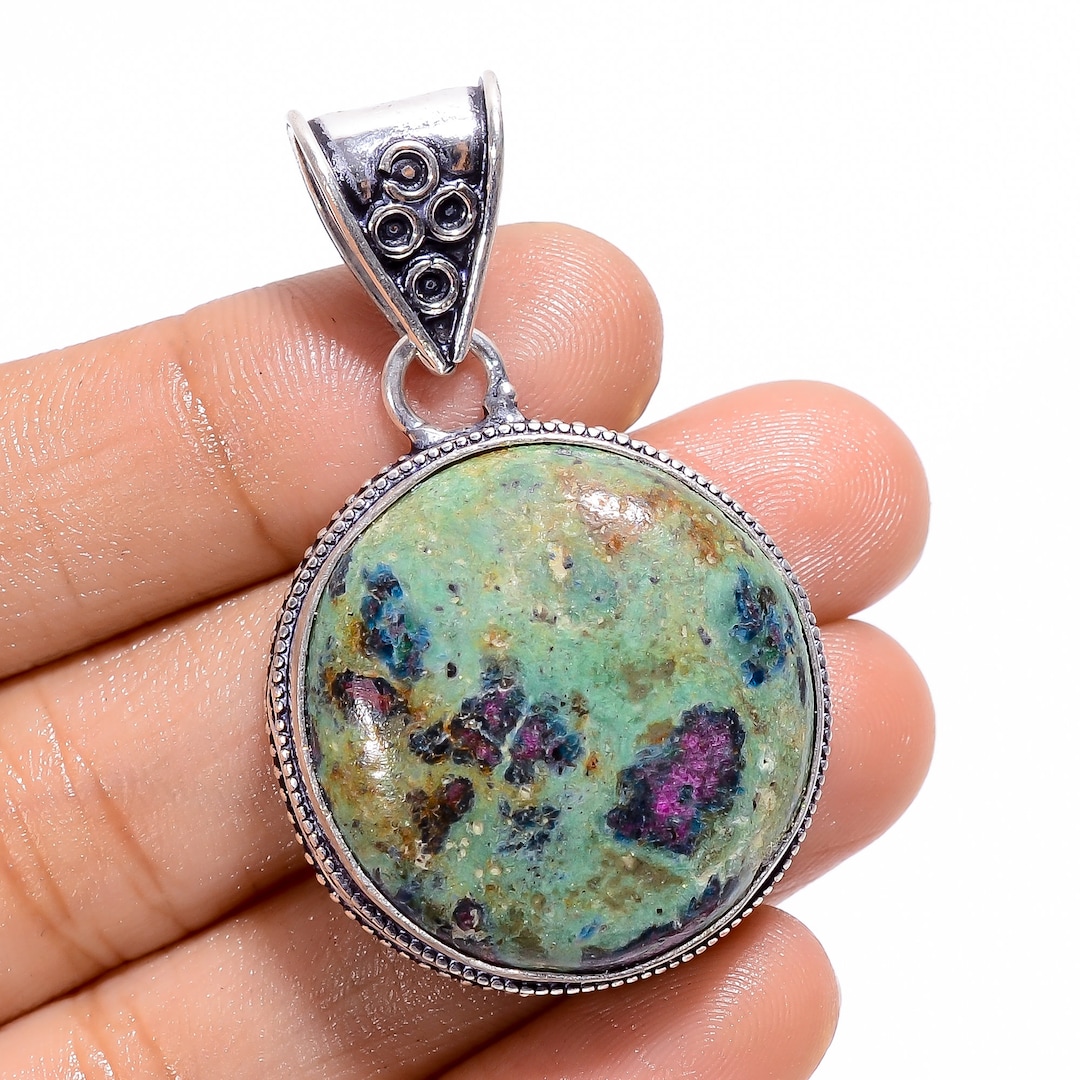 Ruby Fuchsite Pendant 925 Sterling Silver Pendant Necklace Chain ...