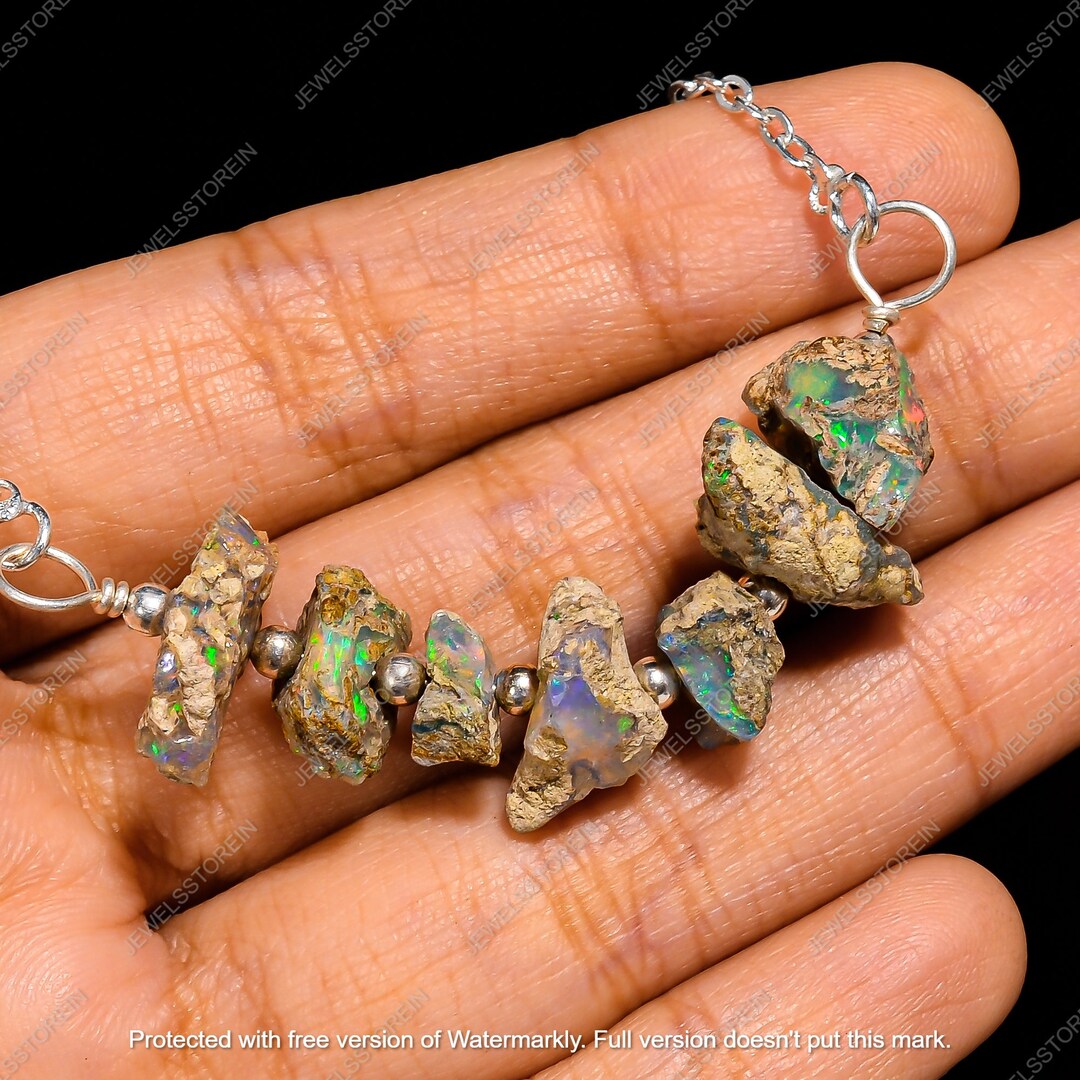 Ethiopian Opal Bracelet Gemstone Bracelet Raw Crystal Bracelet Rough ...