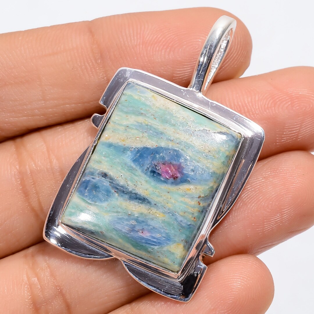 Ruby Fuchsite Pendant Gemstone Pendant 925 Sterling Silver Pendant ...
