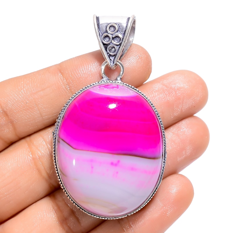 Pink Stone Pendant - Etsy