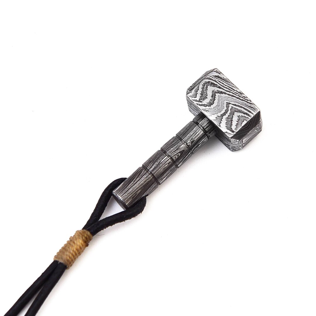 Mjolnir God of War Thor Hammer Damascus Steel Pendant , Locket ...