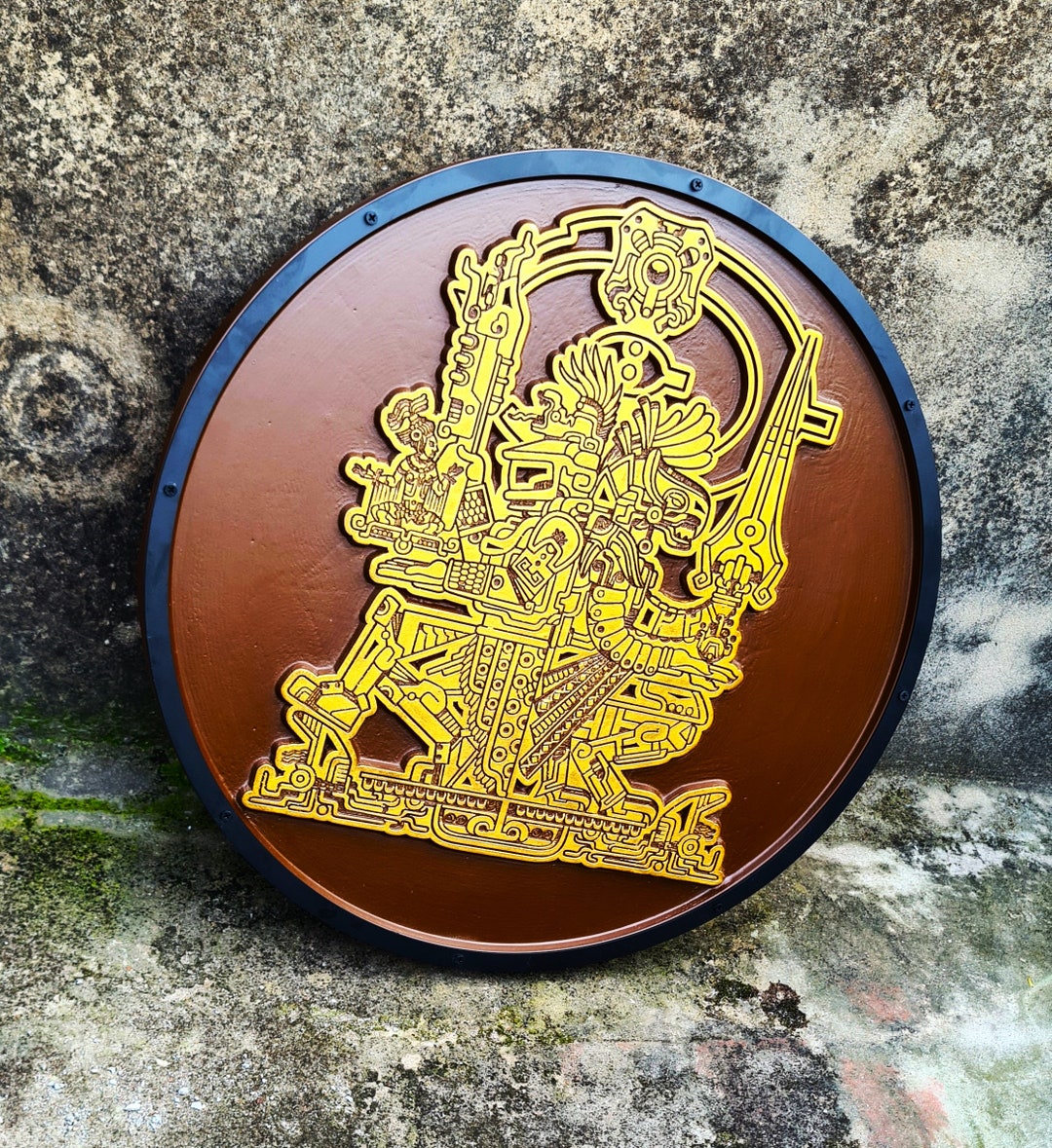 Custom Vikings Shields , Wooden Heavy Weight With Halo in Mayan Style ...