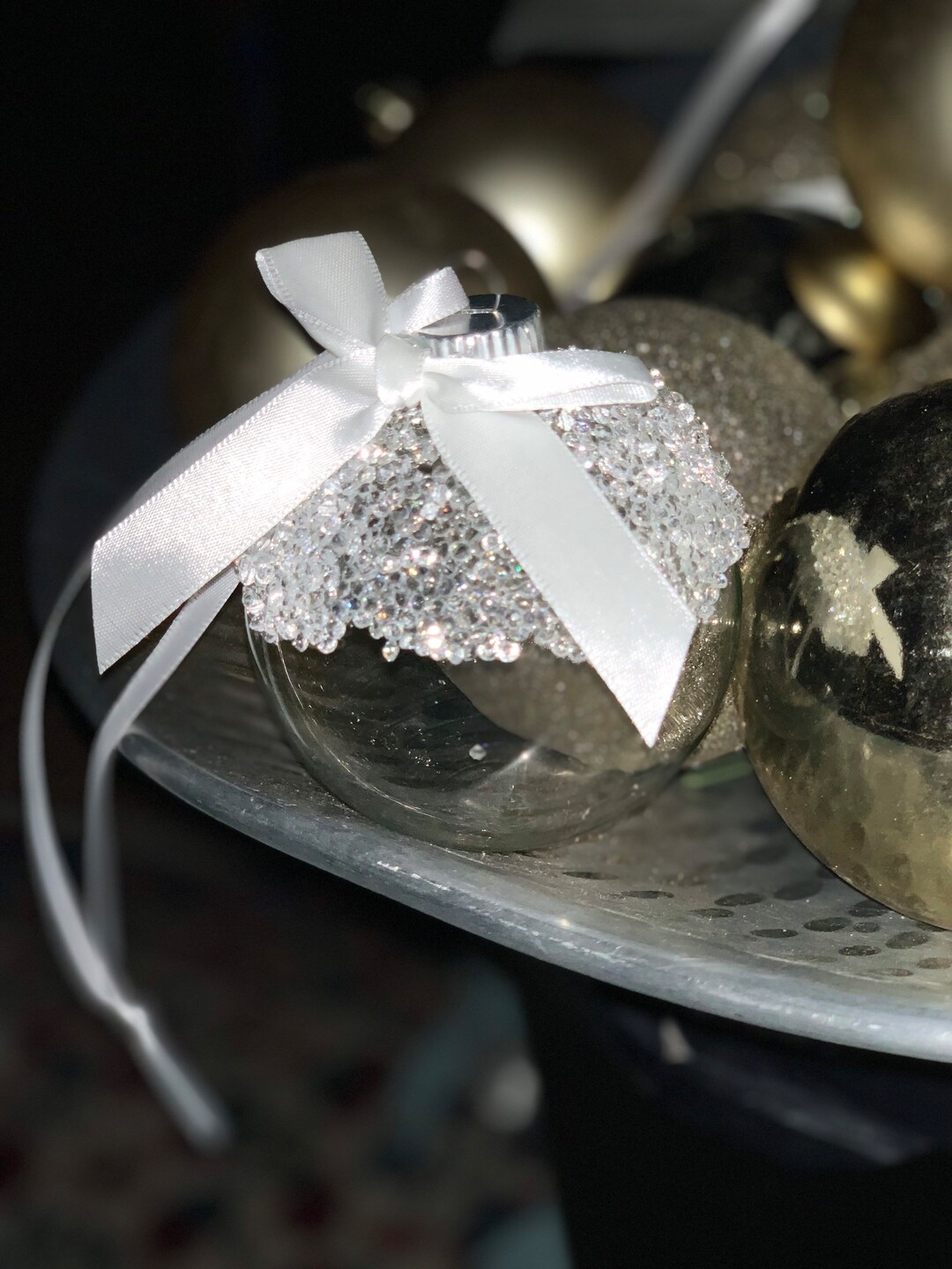Rhinestone Chicken Blown Glass Christmas Bulb - Etsy