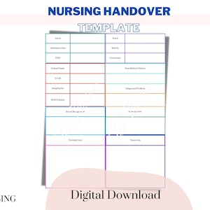 Nursing Handover Template, Bedside Handover Sheet, Clinical Nursing ...
