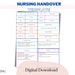 Nursing Handover Template, Bedside Handover Sheet, Clinical Nursing ...