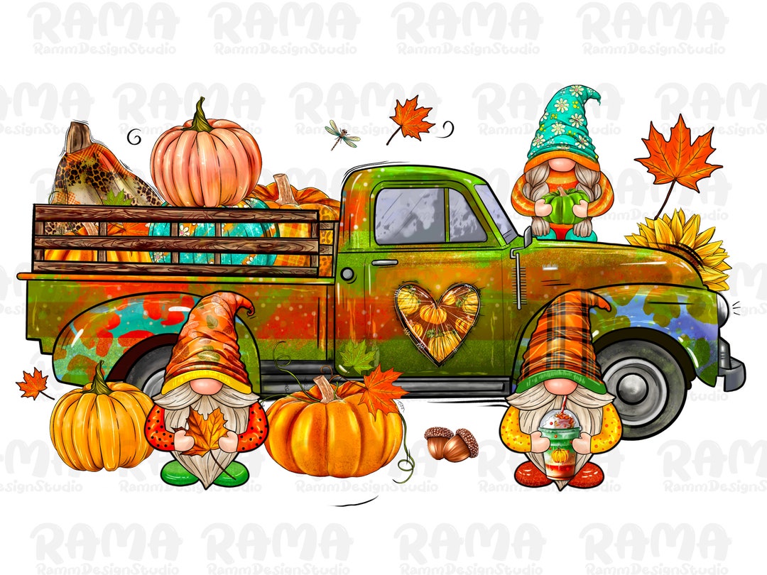 Fall Gnomes Truck Png Sublimation Design, Pumpkin Png, Fall Png, Fall ...