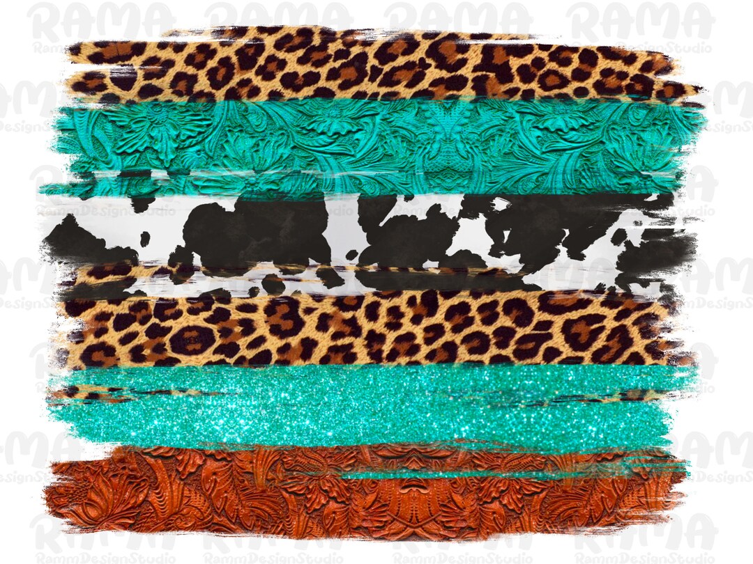 Cowhide Turquoise Glitter Leopard Western Background Png, Distressed ...