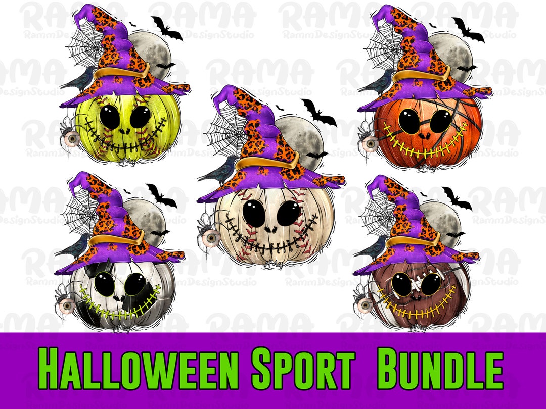 Halloween Sport Pumpkin Bundle Png, Halloween Bundle Png, Sport Pumpkin ...