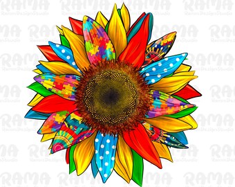 Autism Sunflower PNG, Autism Awareness, Autism Mom, Au-some Sublimation ...