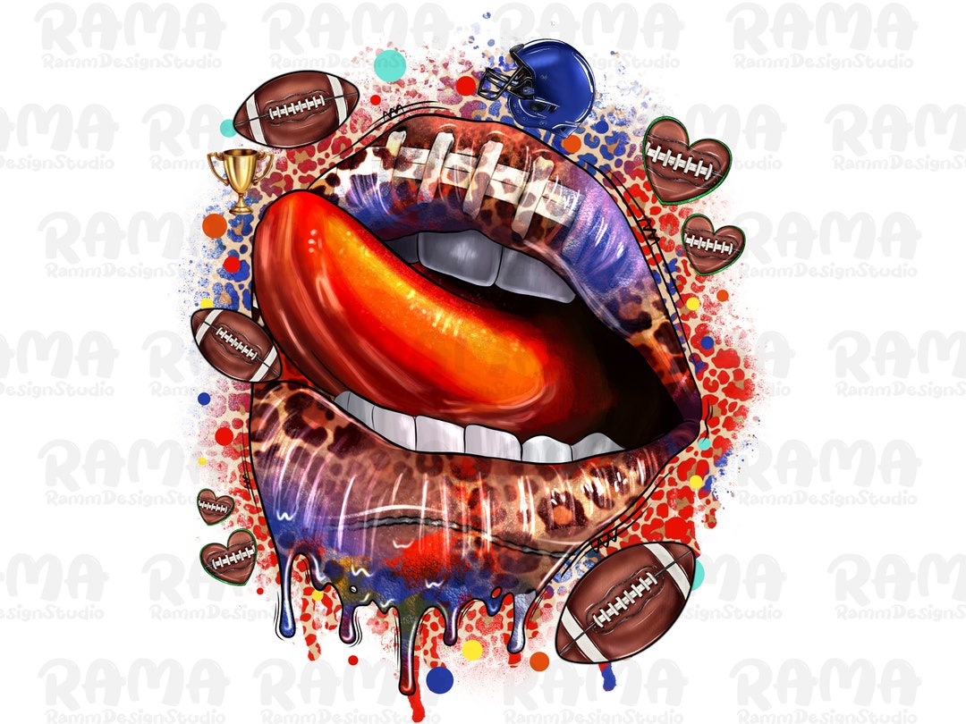 American Football Lips Png Sublimation Design Download, Football Game ...