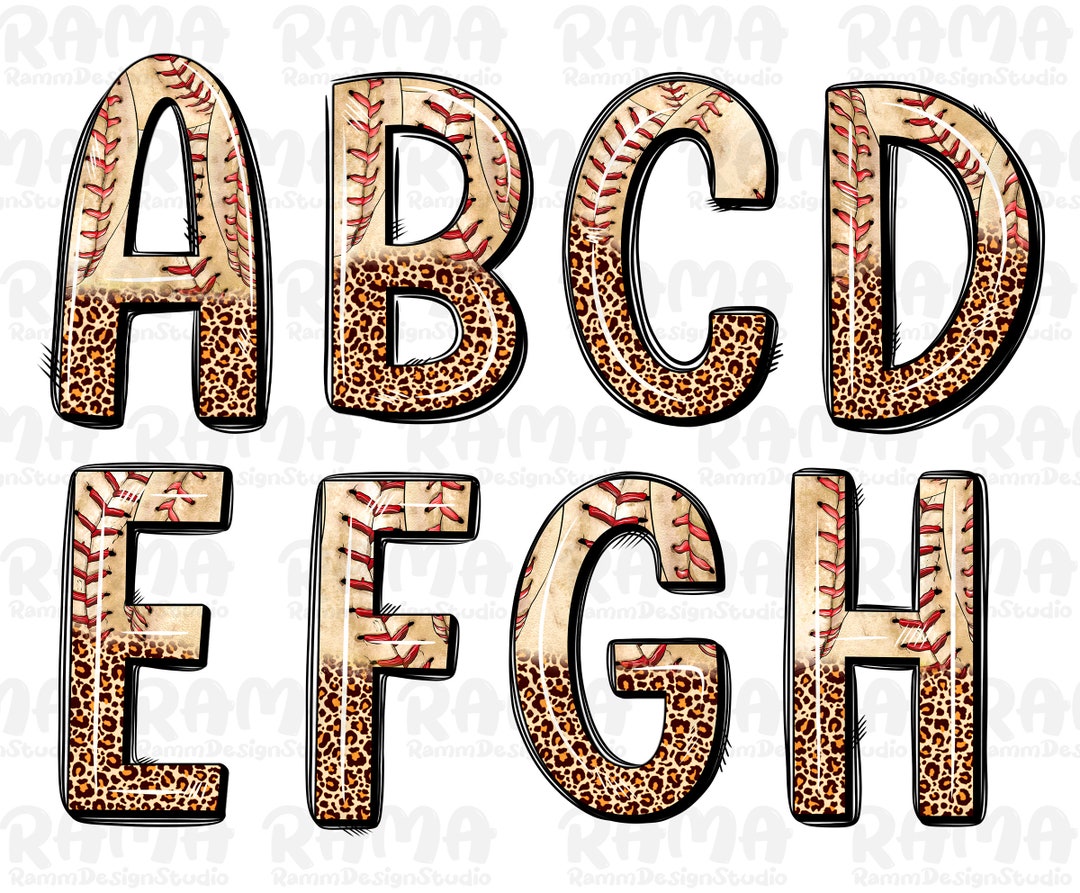 Baseball Doodle Alphabet Bundle, Baseball PNG Letters, Baseball Design ...
