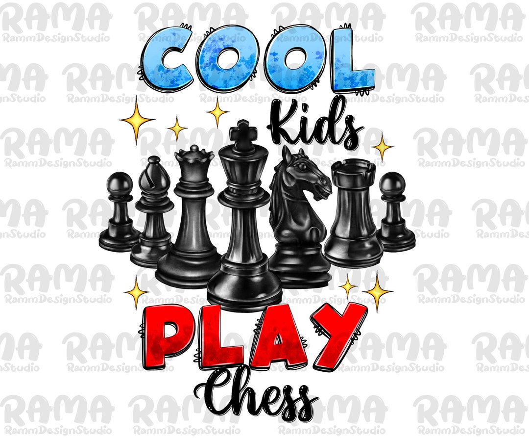 Cool Kids Play Chess Png Sublimation Design Download,minimalist Chess ...