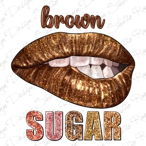 Brown Sugar Biting Lips Png Sublimation Design,brown Sugar Png,brown ...