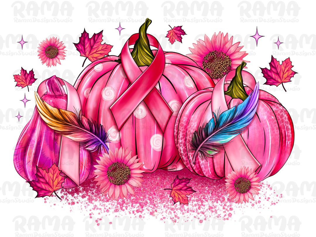 Cancer Pumpkins With Ribbon Png Sublimation Design,breast Cancer Png ...