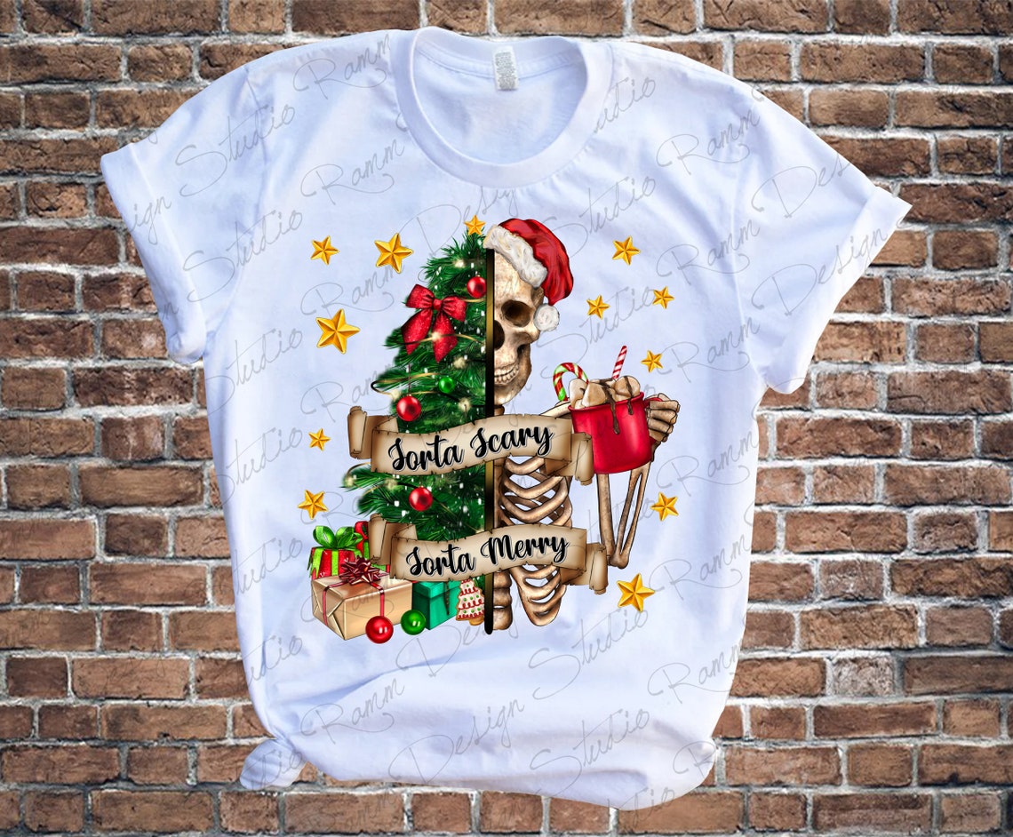 Sorta Scary Sorta Merry Skeleton Christmas Tree Png - Etsy