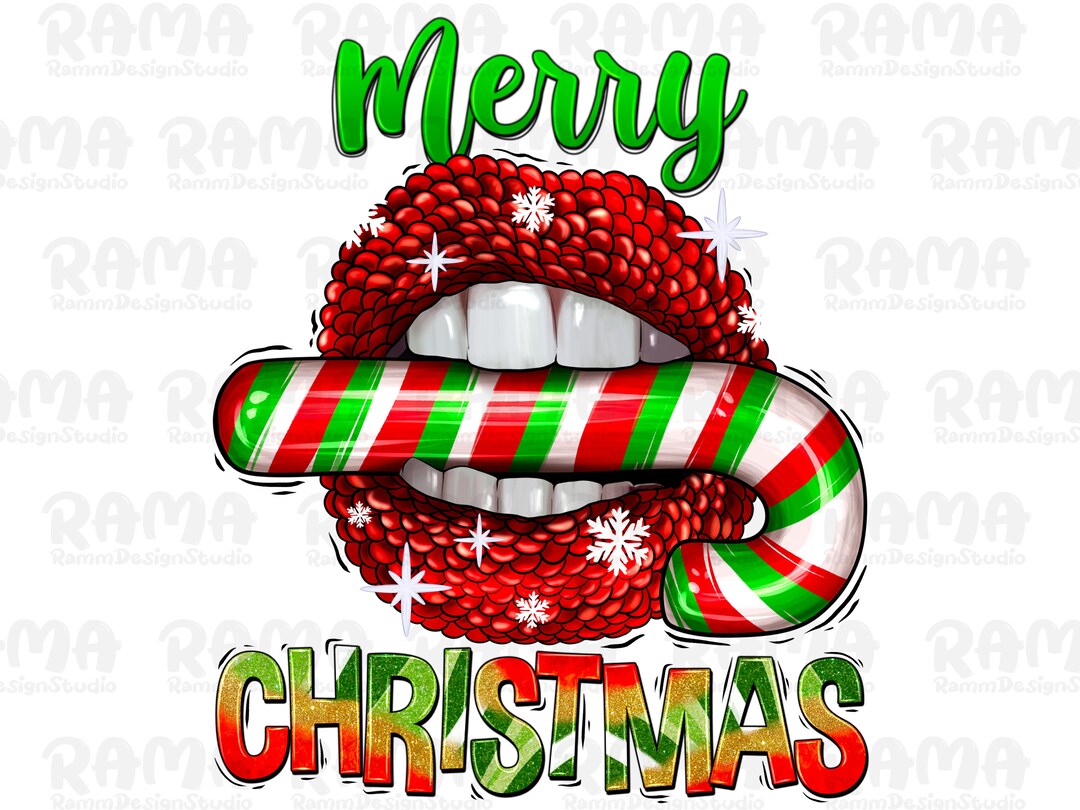 Merry Christmas Lips Png Sublimation Design, Hand Drawn Lips Png ...