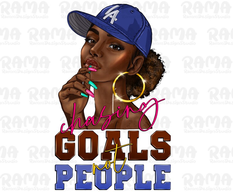 Chasing Goals Not People Png Sublimation Design Download Afro - Etsy