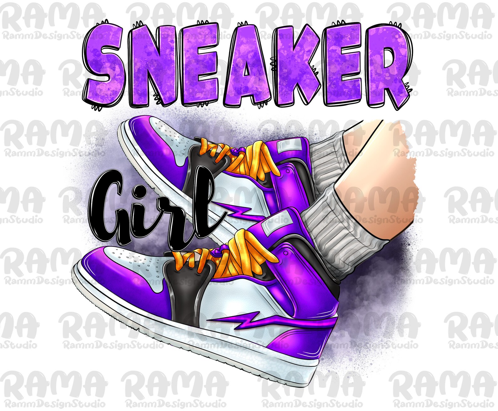 Purple Sneaker Girl Png Sublimation Designsneaker Girl - Etsy