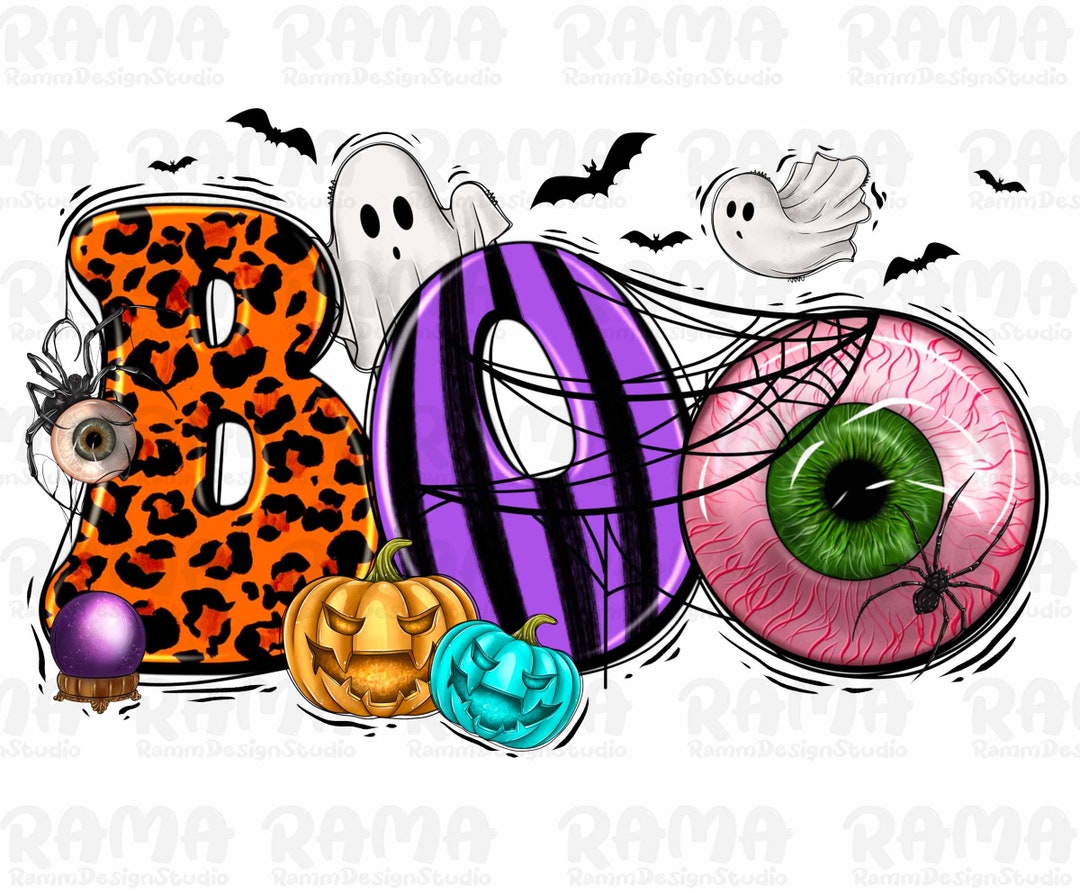 Halloween Boo Png Sublimation Design, Halloween Boo Png, Pumpkin ...
