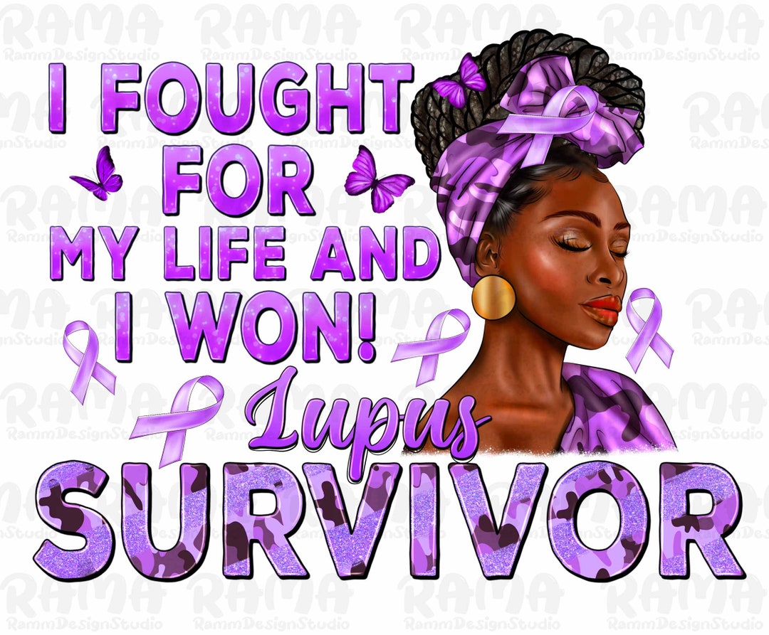 Lupus Survivor Black Woman Png Sublimation Design Download, Lupus ...