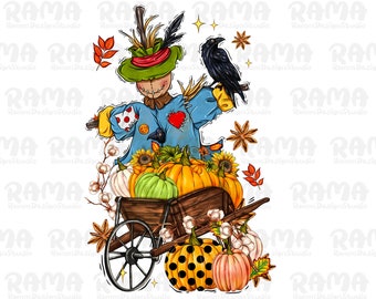 Scarecrow Pumpkin 2 Clipart Instant Download Sublimation - Etsy