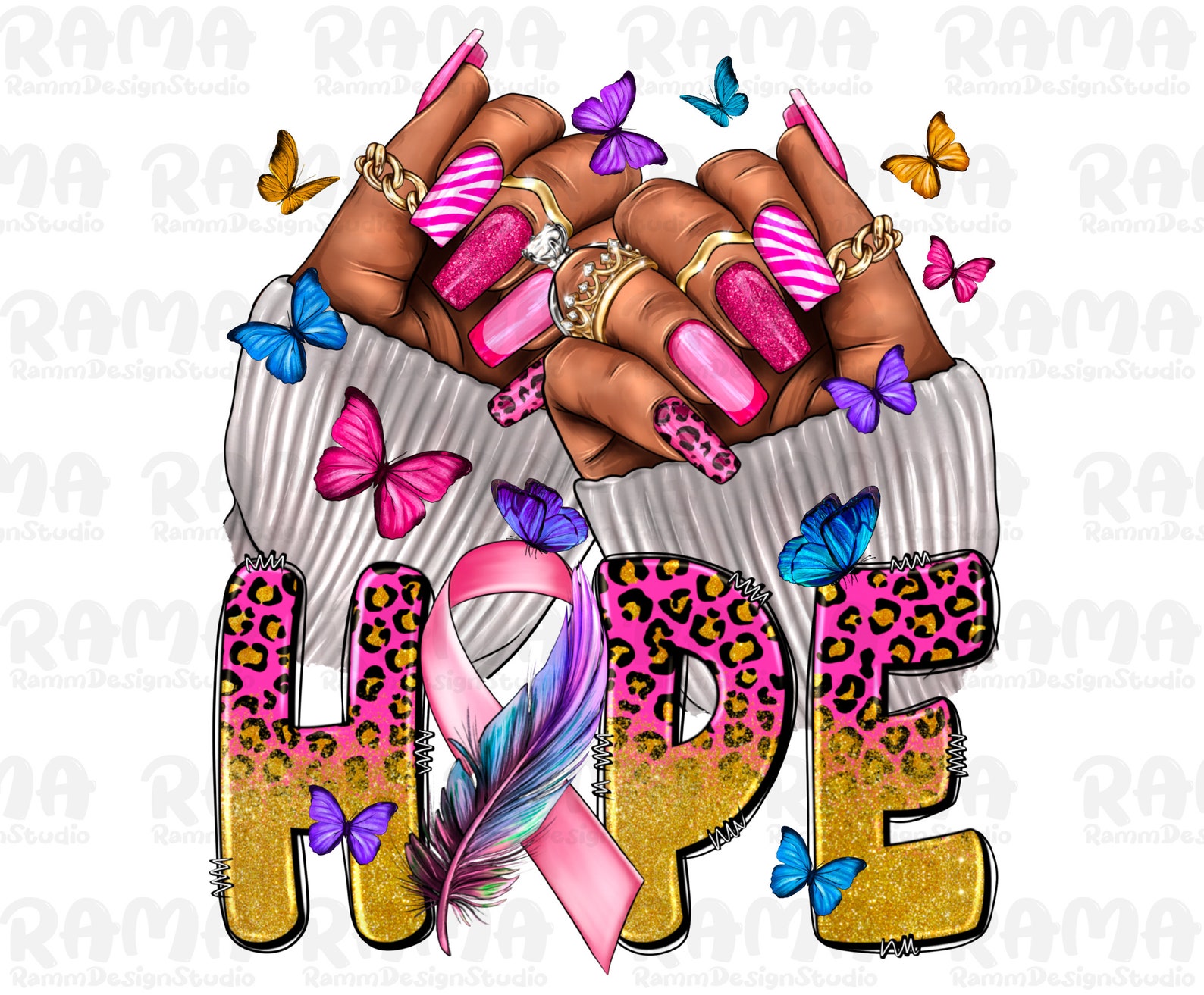 Hope Cancer Nails Png ,hope Breast Cancer Awareness Png, Nail Artists ...