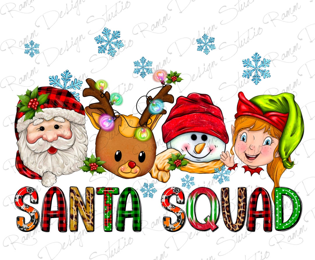 Santa Squad Pngchristmas Squad Pngmerry Christmas Pngsquad - Etsy