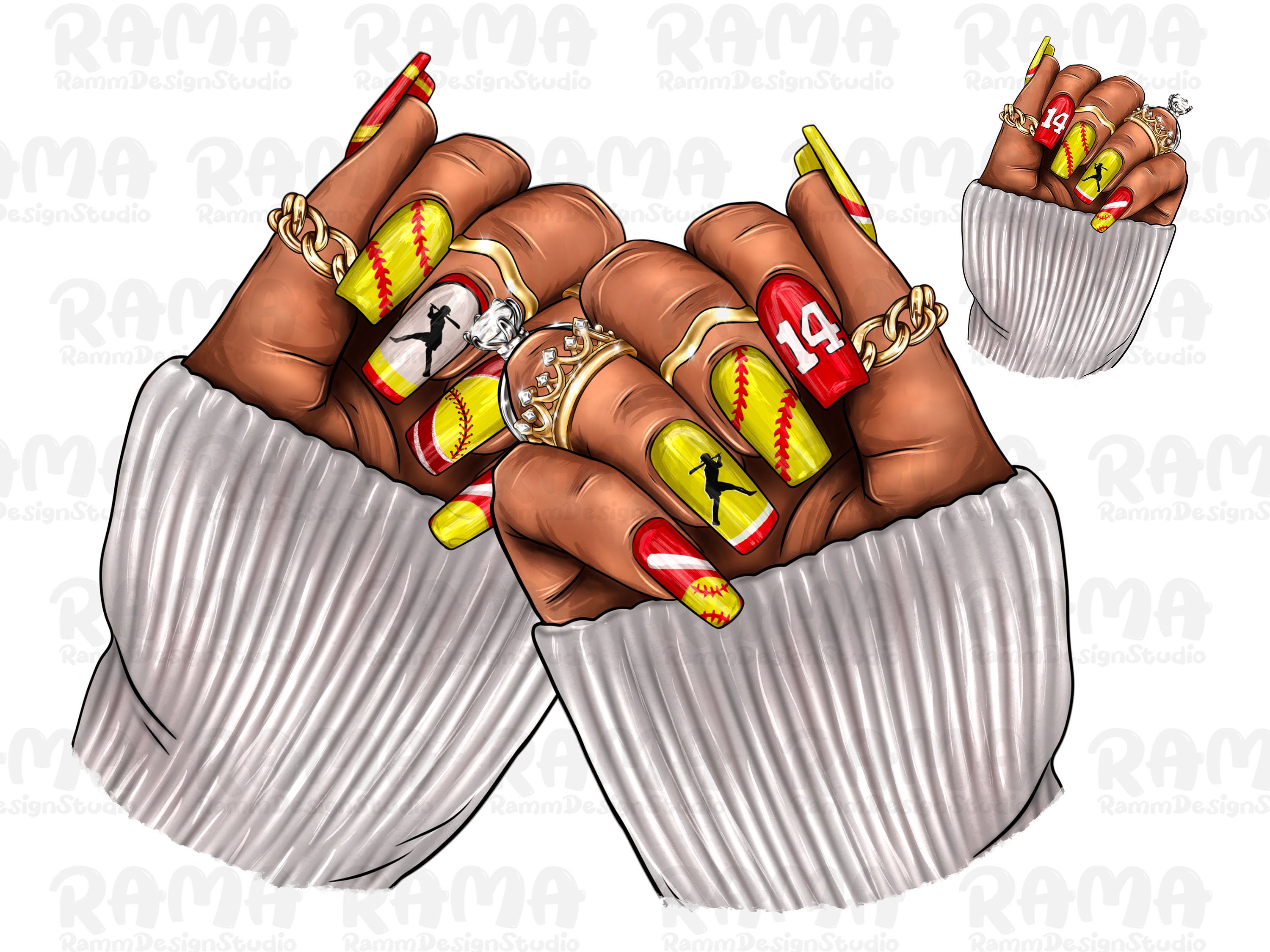 Softball Nails Black Woman Png Sublimation Design,softball Nails Png ...